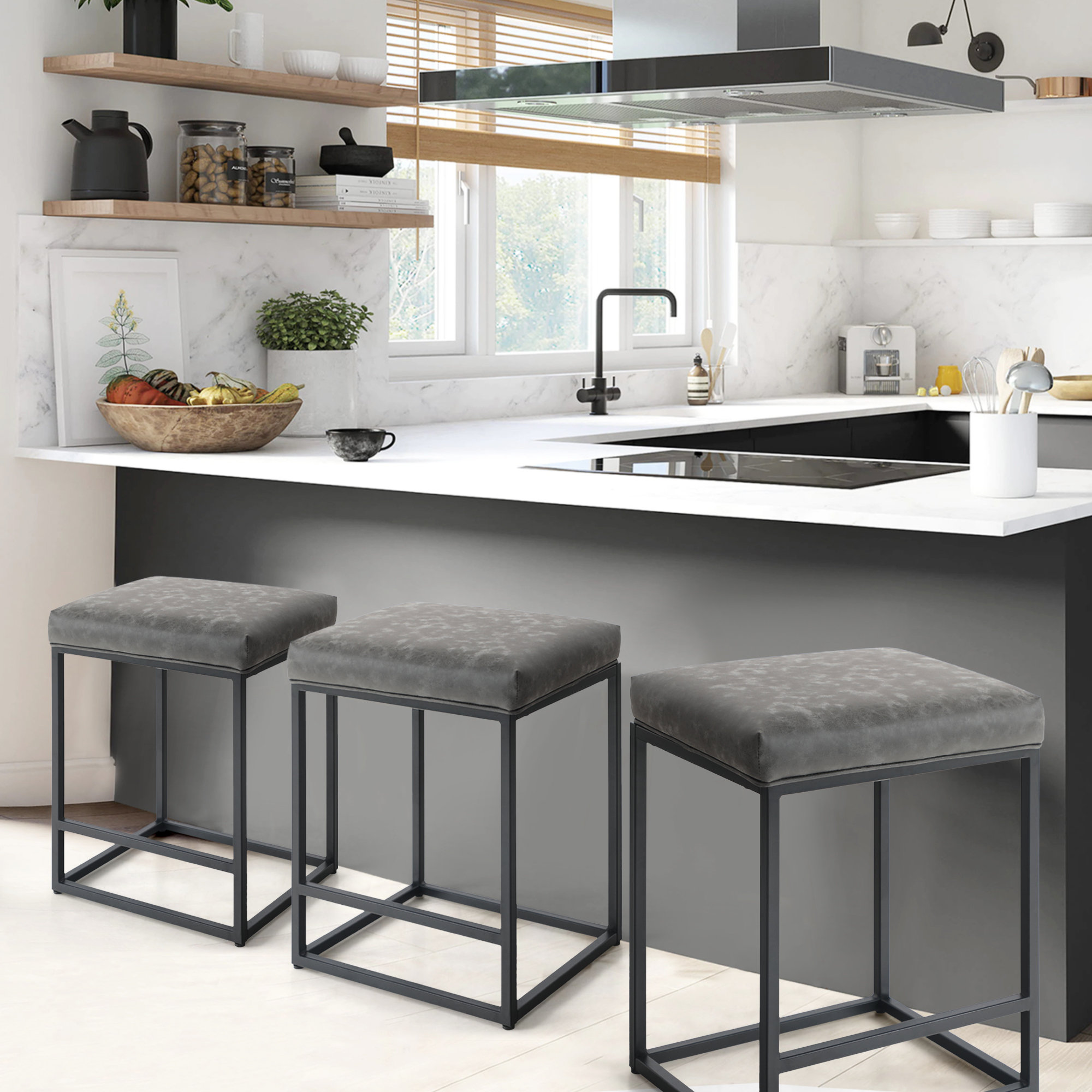 Grey kitchen counter stools store