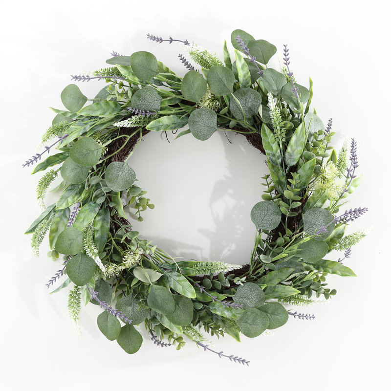 The Twillery Co.® Eucalyptus and Fennel 22" PVC Wreath & Reviews | Wayfair