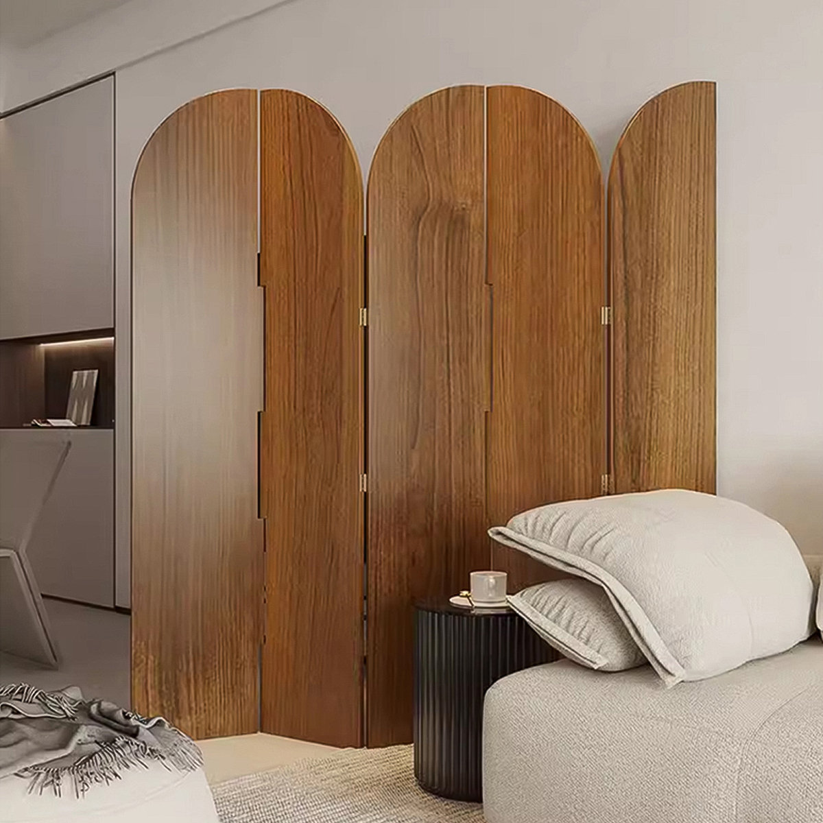 abodeappeal Brown Arch Solid Wood Room Dividers | Wayfair