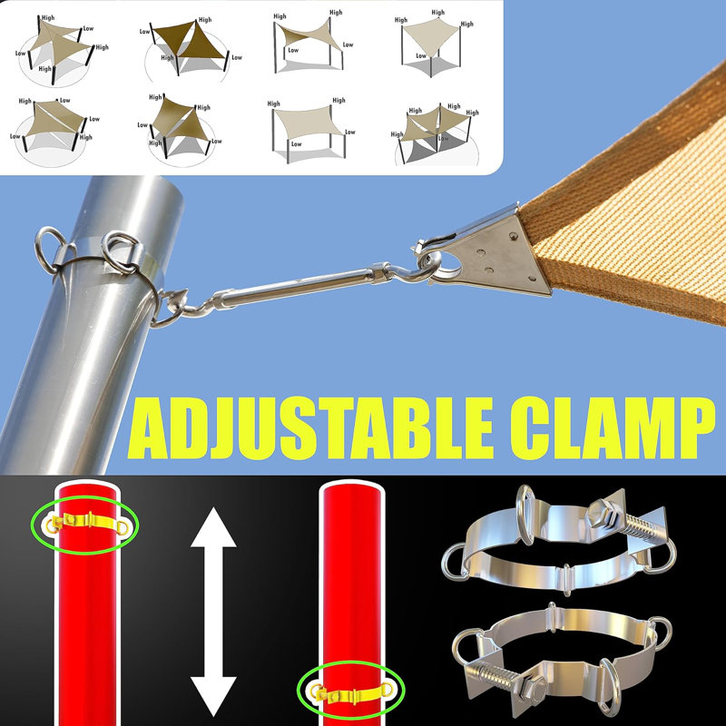 Amgo Stainless Steel Pole, Heavy Duty with Base Plate & Height ...