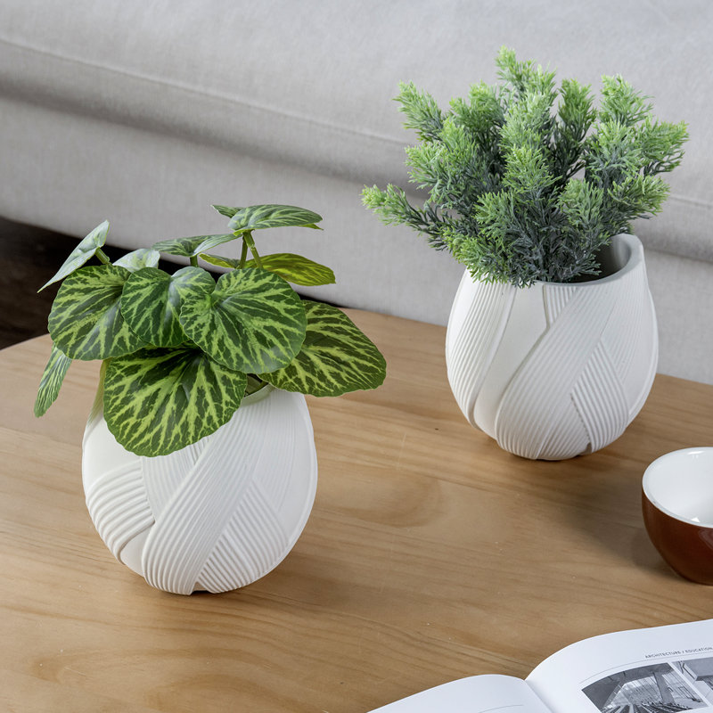 Wrought Studio™ 2 Piece Indoor Small Flower Pot Planters & Reviews ...