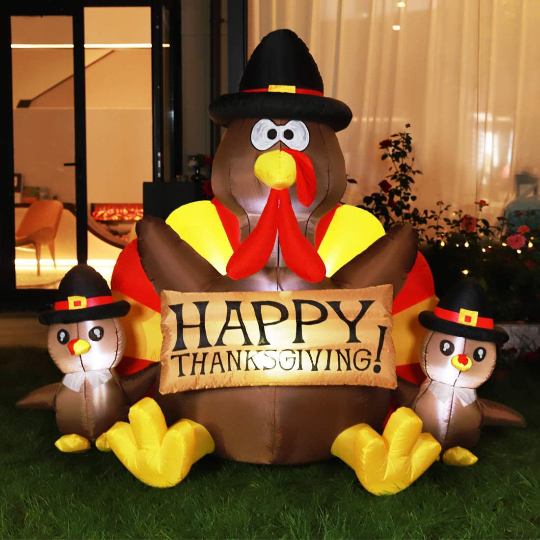 The Holiday Aisle® Dejah Outdoor 6 ft. Height Happy Thanksgiving LED ...