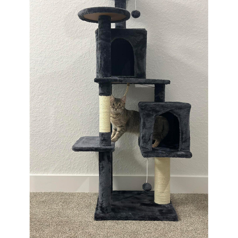 dark grey cat tree