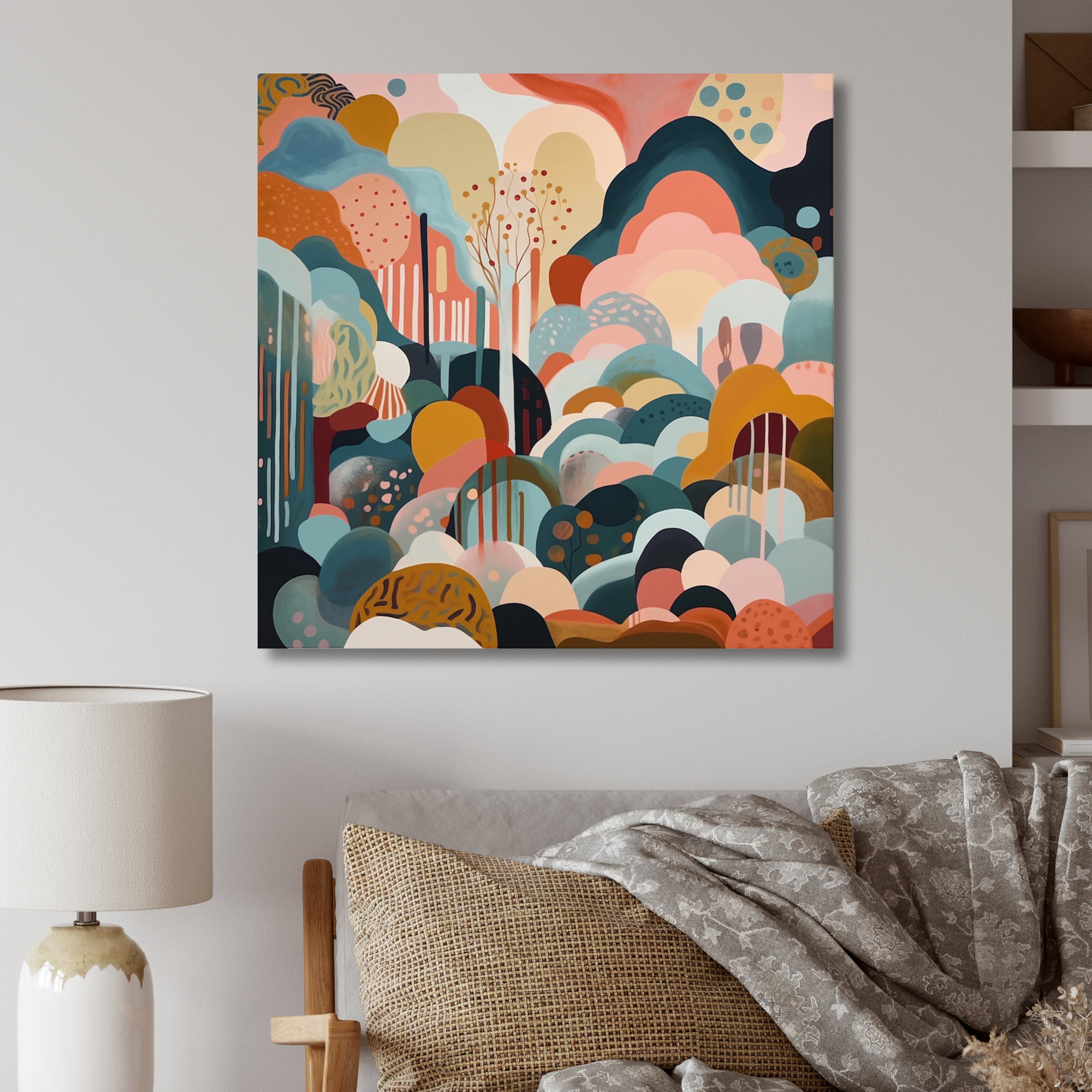 Ivy Bronx Earman Pink Green Minimalims Explosion III - Abstract ...