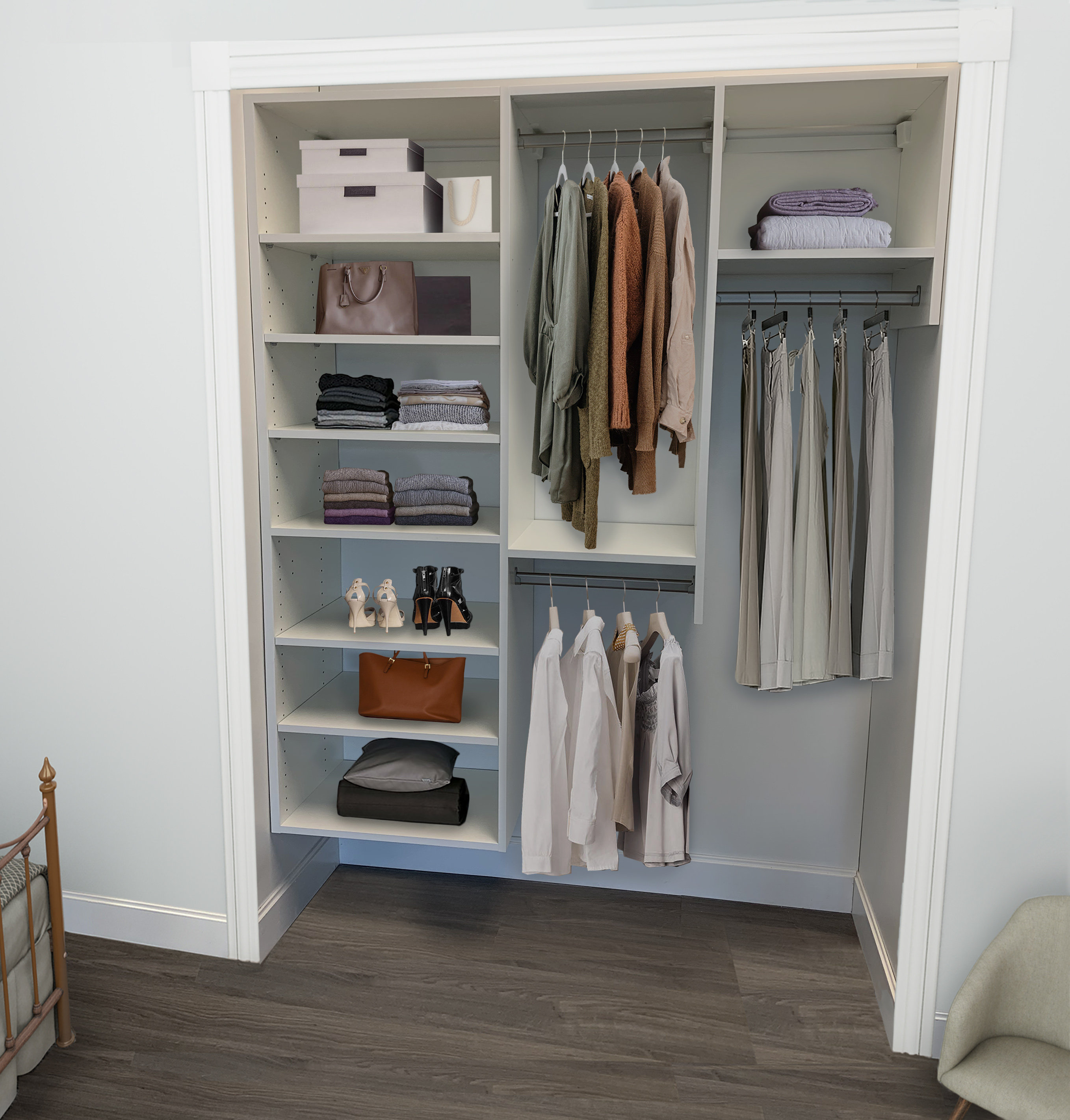 Ebern Designs Baheejah - Regular Width Shelving with Double-Hang & Long ...