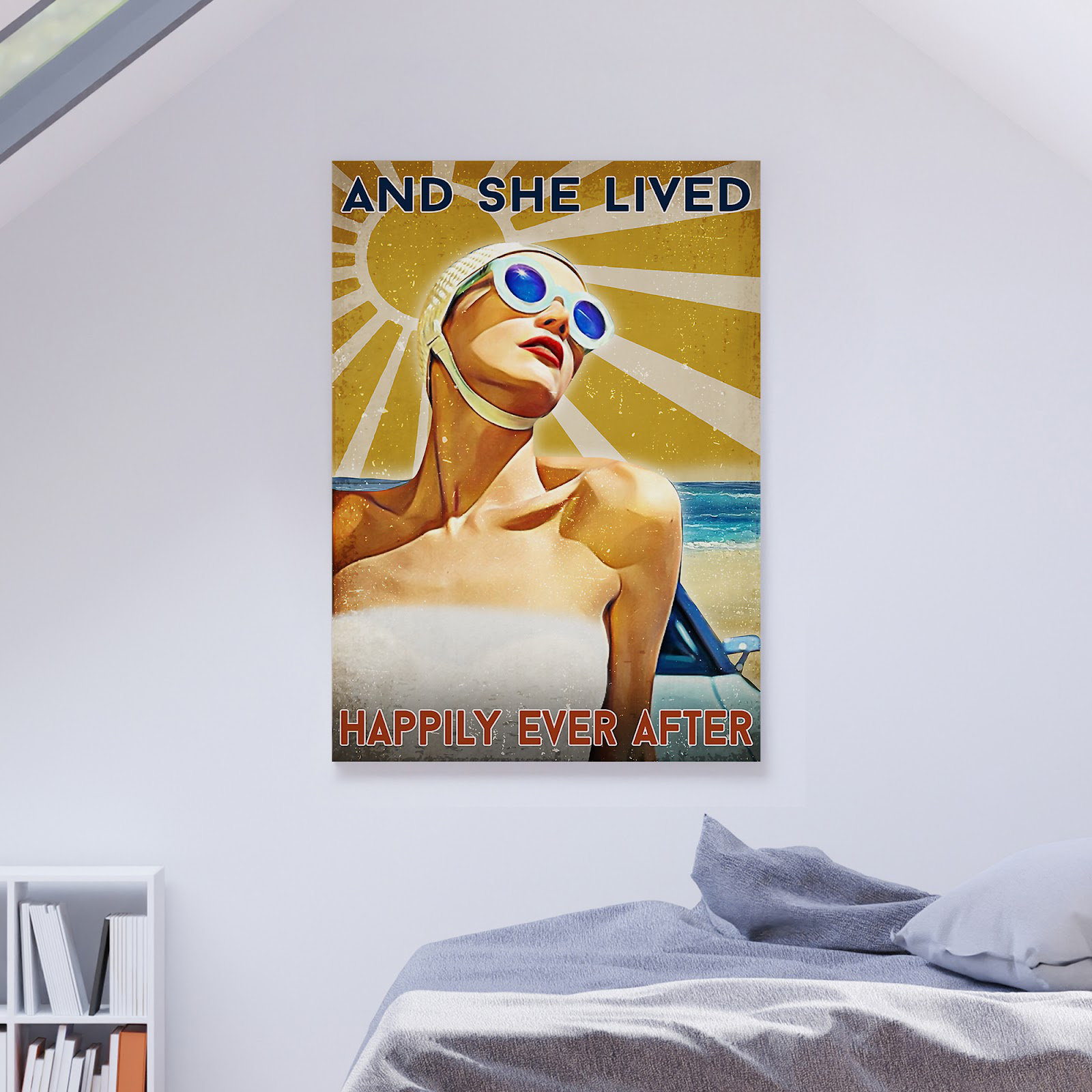 Trinx Girl Sunbathing On The Beach - She Lived Happily Ever After Gallery Wrapped Canvas ...