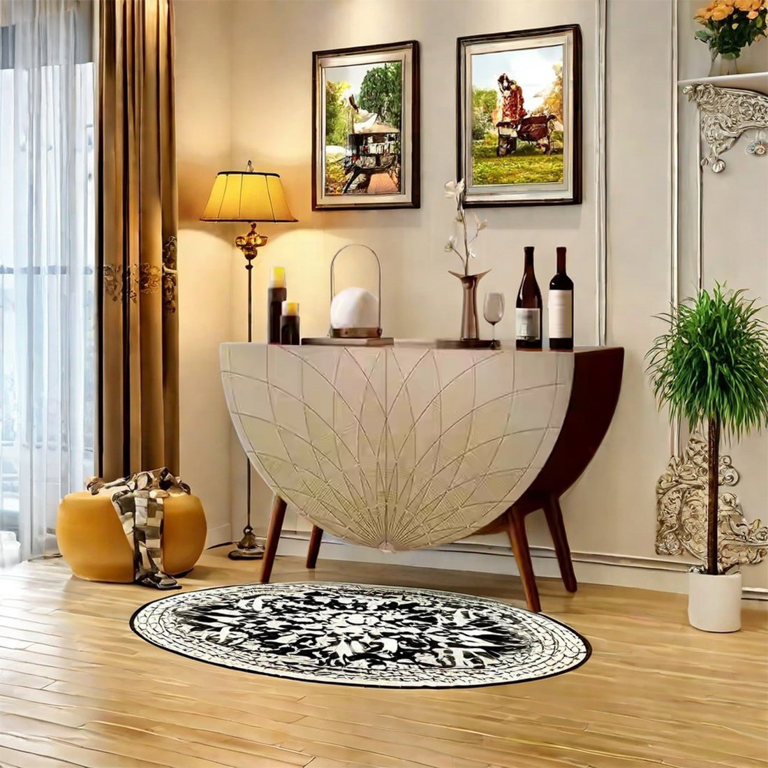 Vivid Space Creation Elegant Storage Cabinet with Pine Wood Design ...