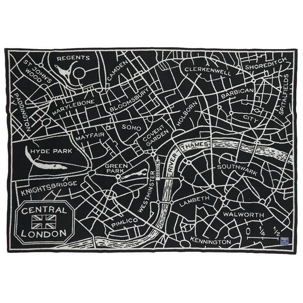 Faribault Mill Lake and City Maps London Map Wool Throw | Wayfair