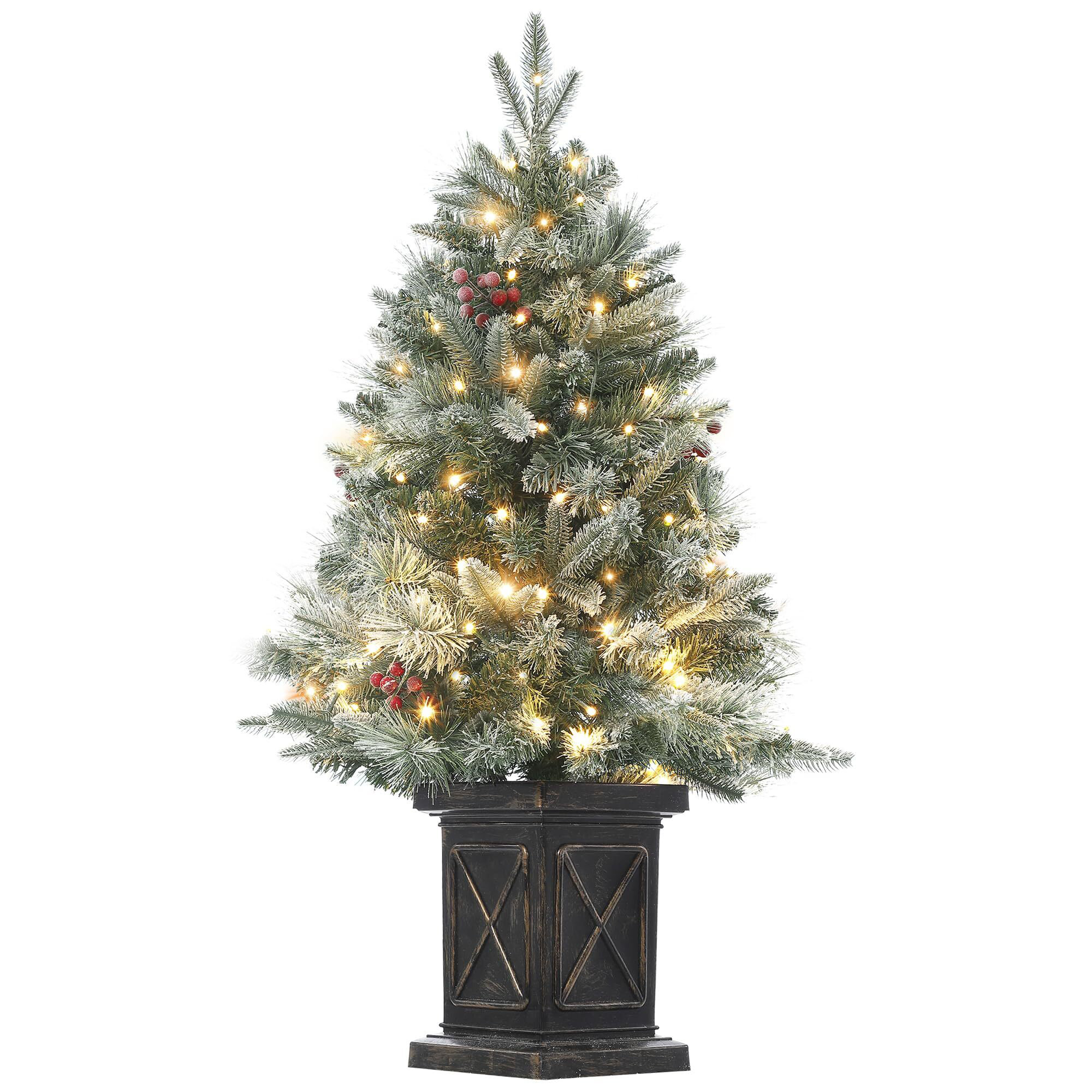 The Holiday Aisle® 3FT Pre-Lit Artificial Christmas Tree Tabletop With 78 Warm White Lights ...