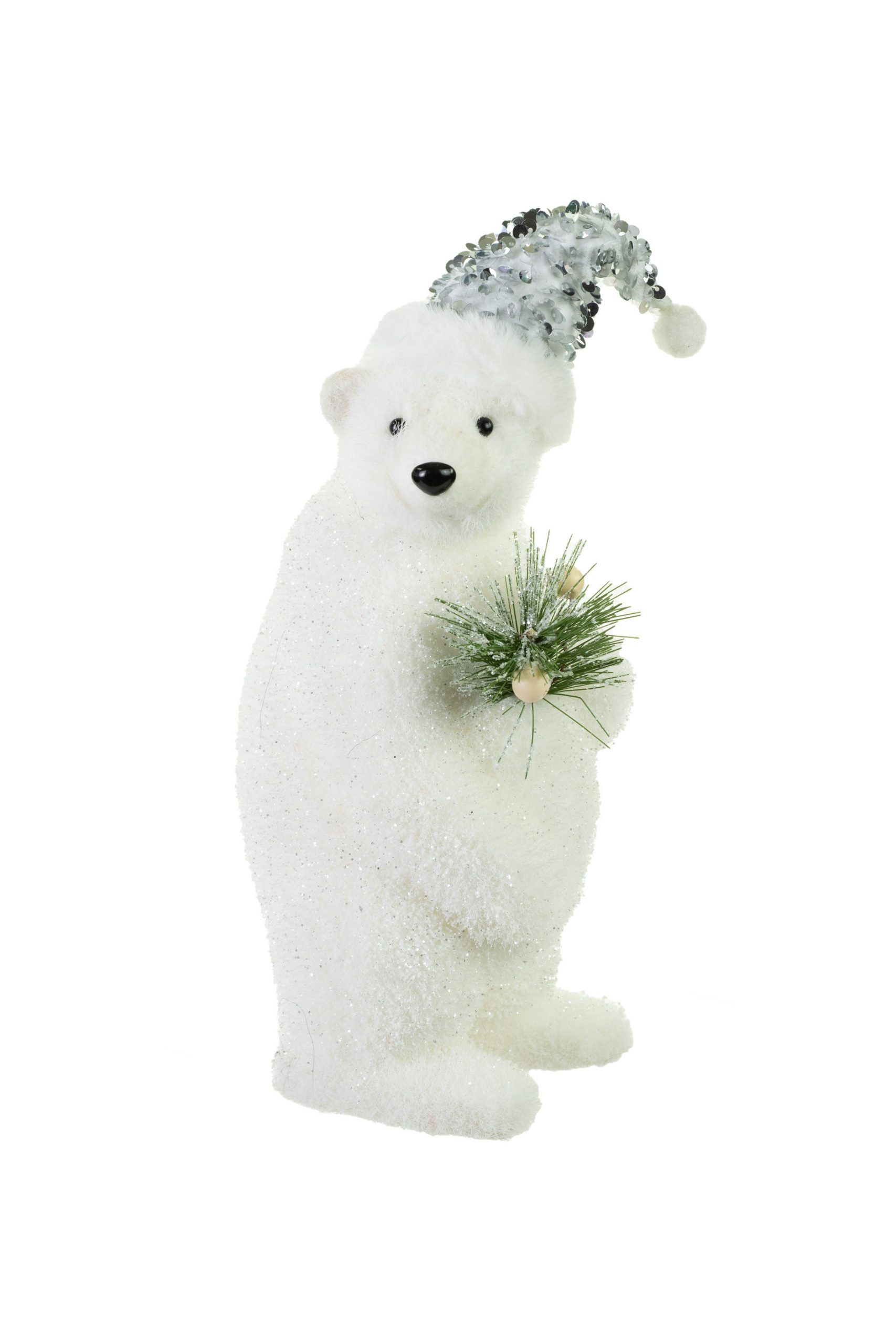 The Holiday Aisle® 12" White Styrofoam Standing Chubby Polar Bear with ...