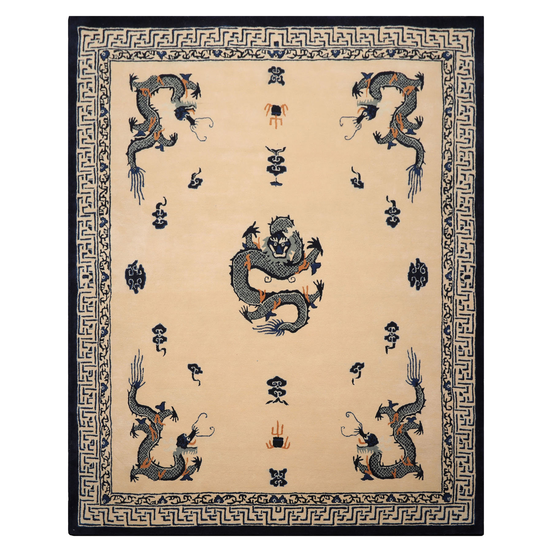 Canora Grey Multi Size Ivory Hand Tufted Dragon Chinese Art Deco ...