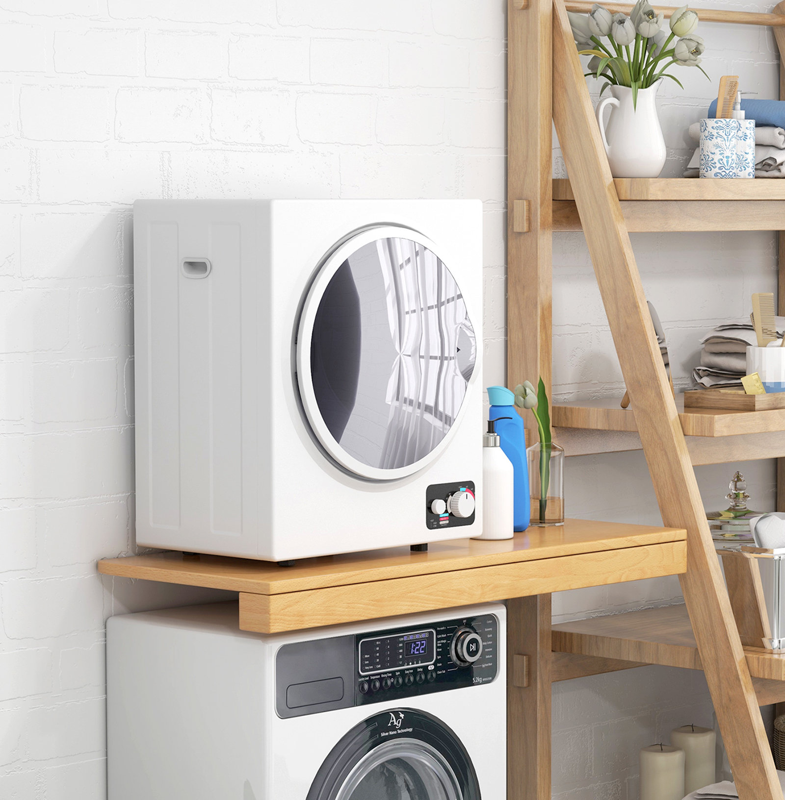 Kozart Automatic Dryer Machine, 850W 1.5 Cu.Ft. Portable Clothes Dryer ...