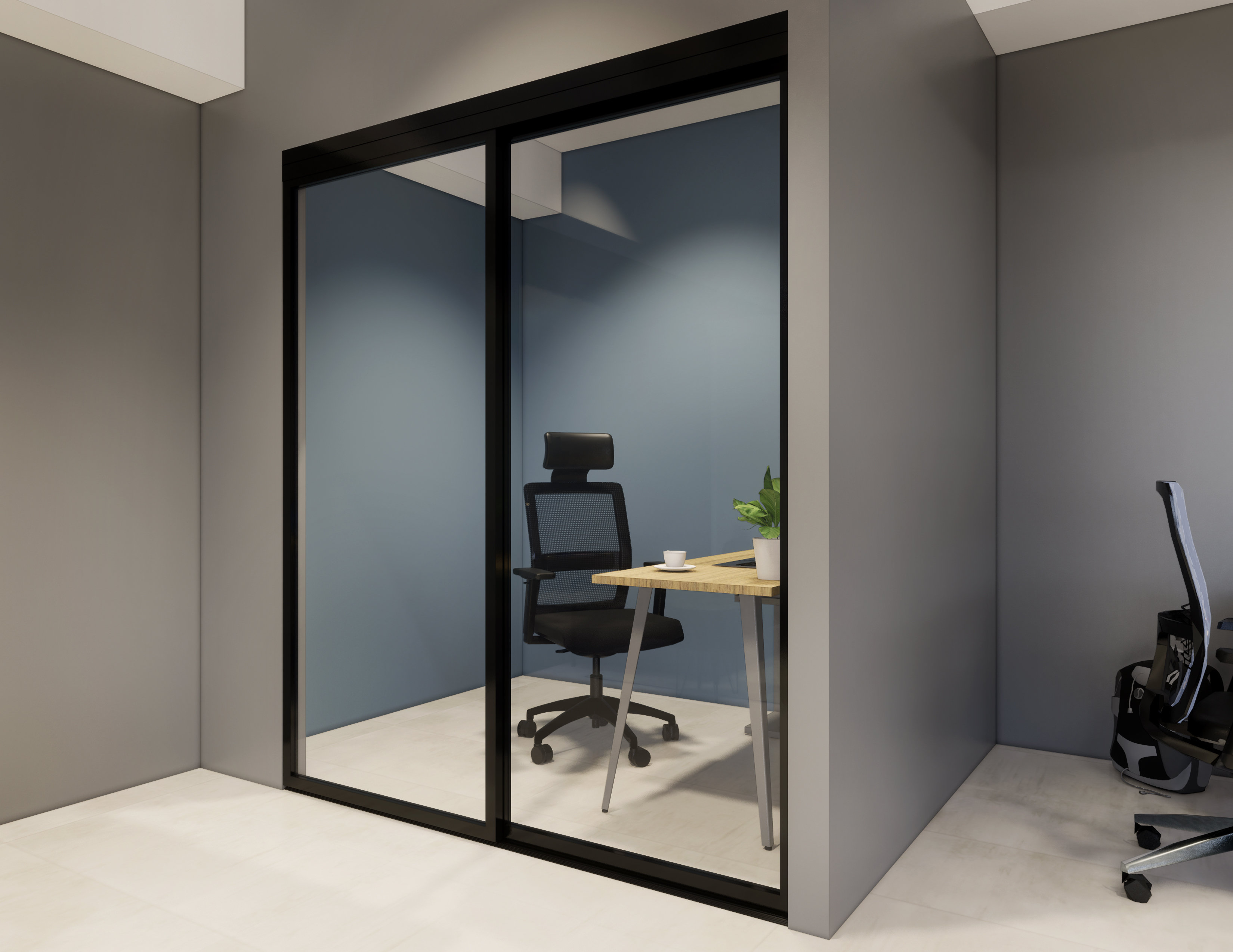 The Sliding Door Company 2-Panel Sliding Clear Glass Entrance Door Kit ...