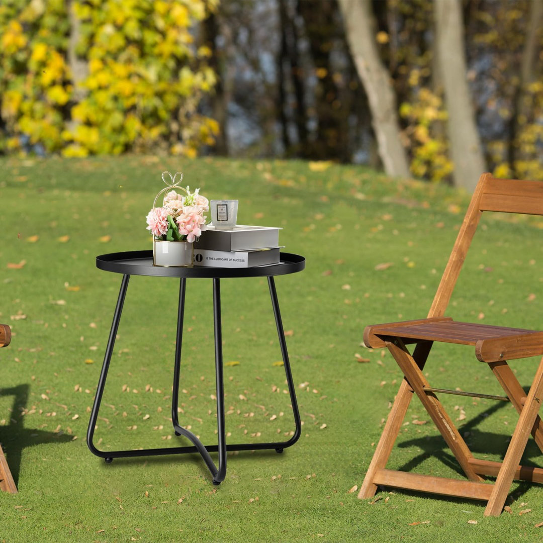 Ivy Bronx Outdoor Side Tables, Weather Resistant Steel Patio Side Table ...