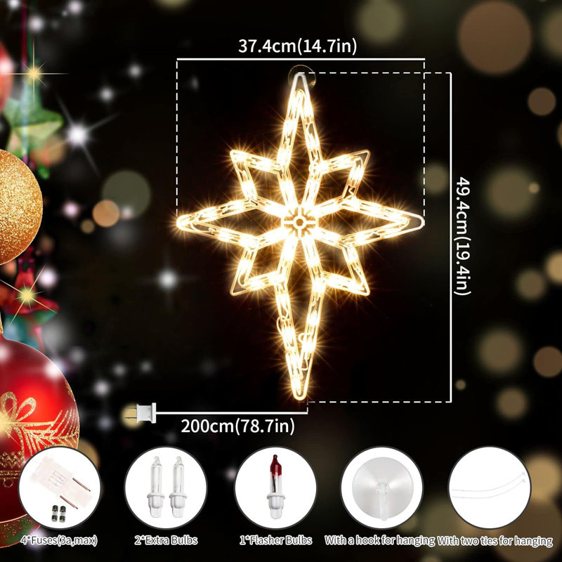 Alcott Hill® 18" 50 Lighted Bethlehem Star Christmas Light Window ...