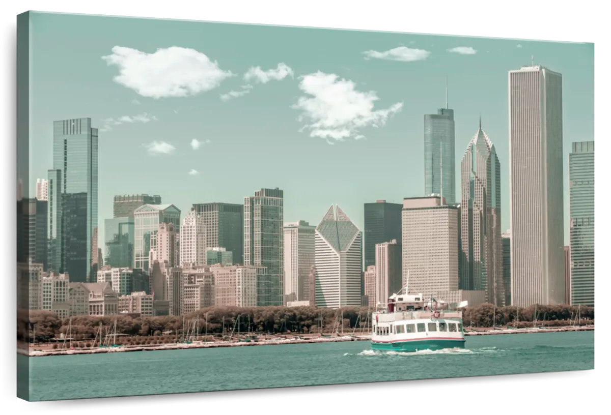 Ebern Designs Sireci Chicago Skyline Vintage Style | Wayfair