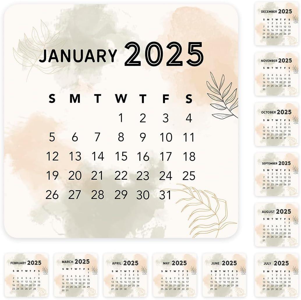 Wrought Studio™ Minimal Floral Abstract 2025 Calendar Planner Month ...