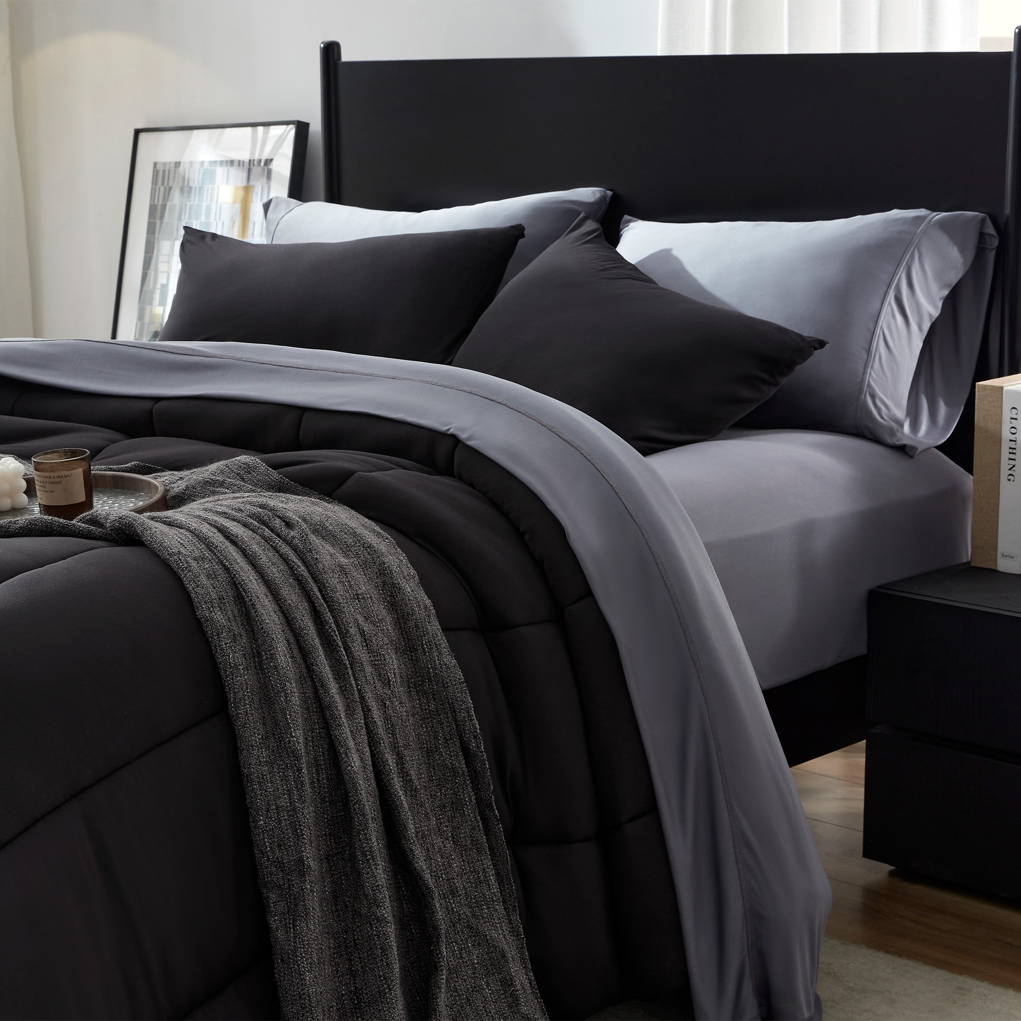 Sleep Zone Soft Jersey Knit Comforter Set & Reviews | Wayfair