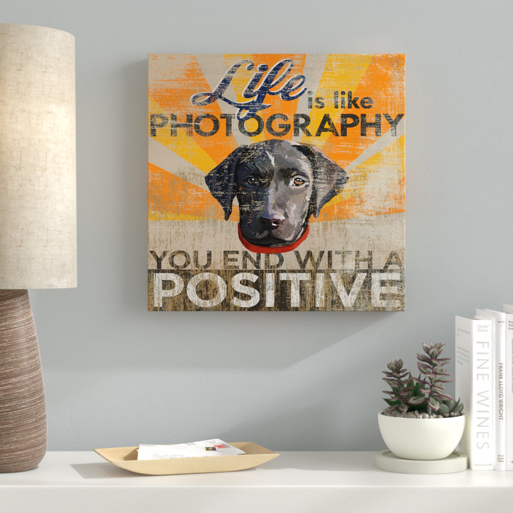 Ebern Designs 'Dog Days Lab Pup' Textual Art Print on Wrapped Canvas ...