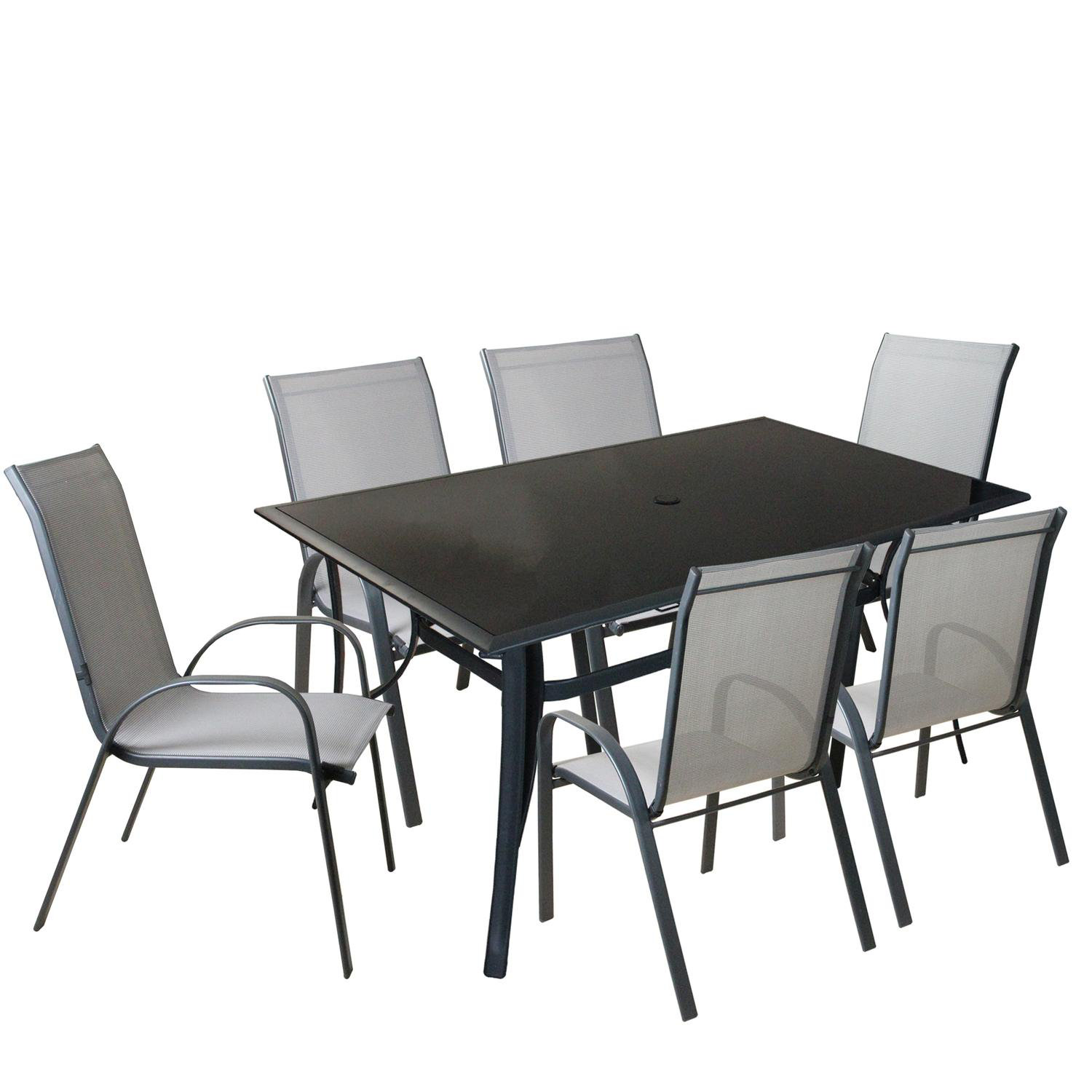 Northlight Seasonal 7pc Black and Gray Outdoor Mesh PVC-Coated ...