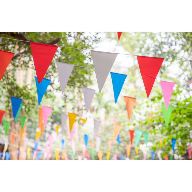 17 Stories Colorful Triangle Flags by Ratchat - Wrapped Canvas ...