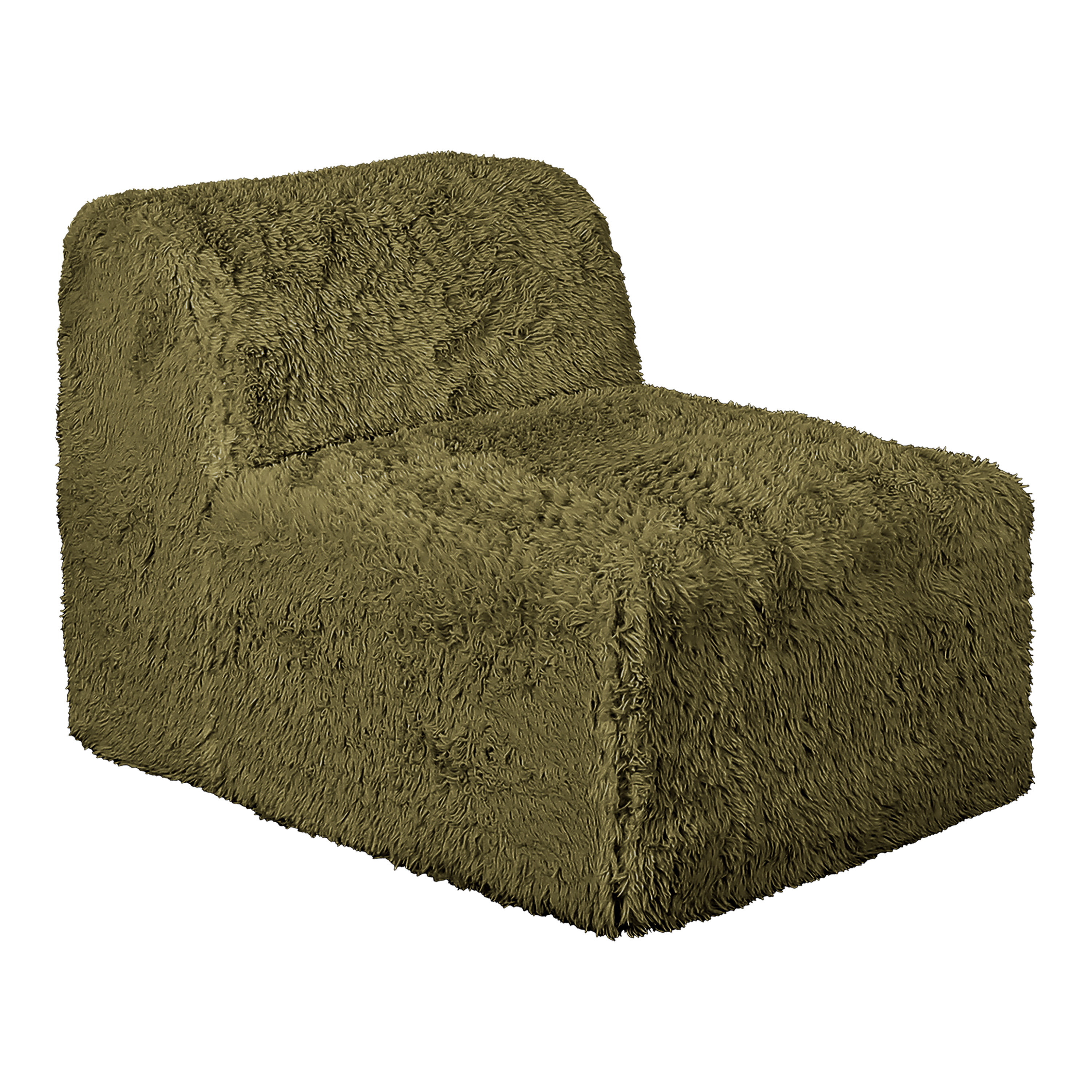 Hokku Designs Cathryn Faux Fur Foam Modular Compressed Armless Chair ...