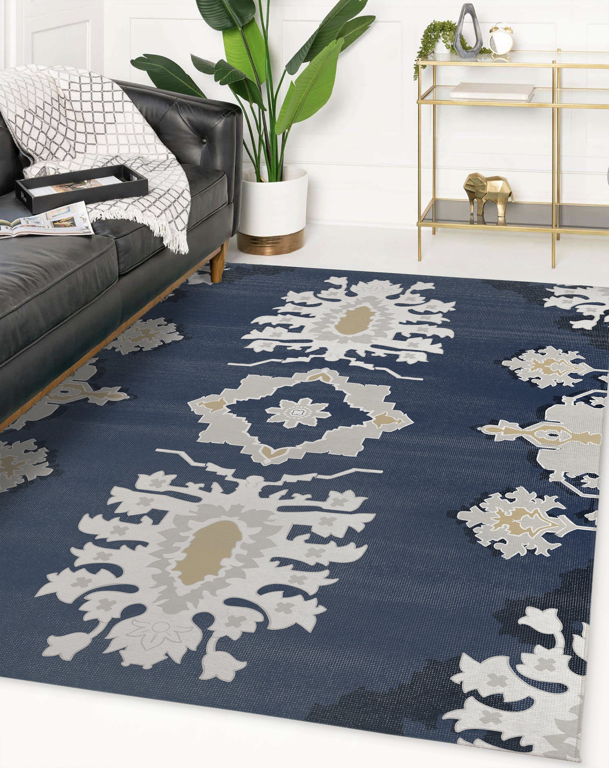 Alcott Hill® Geometric Machine Made Power Loom Synthetic Area Rug in ...