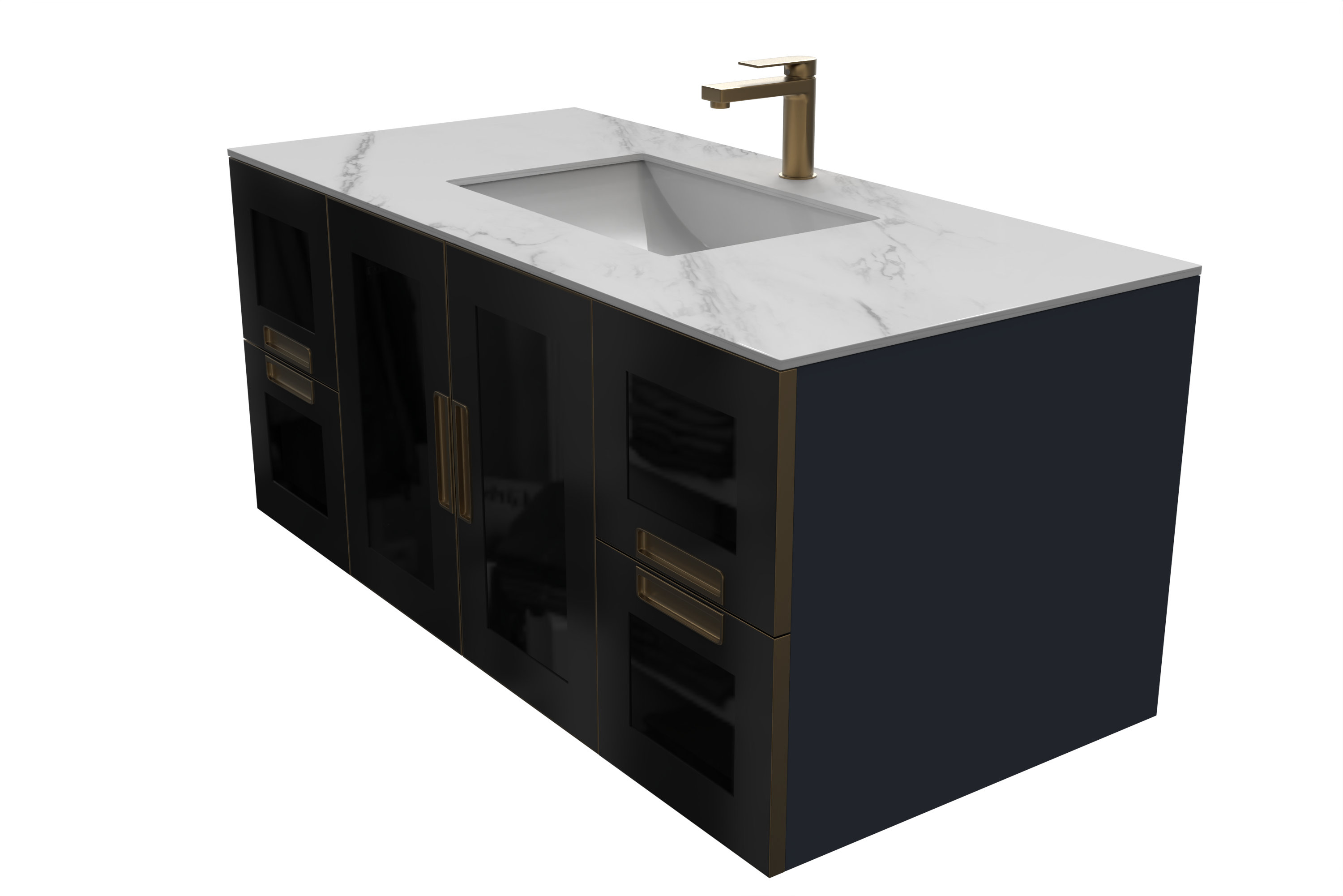 Everly Quinn Swaneus 48'' Wall Mounted Single Bathroom Vanity with ...