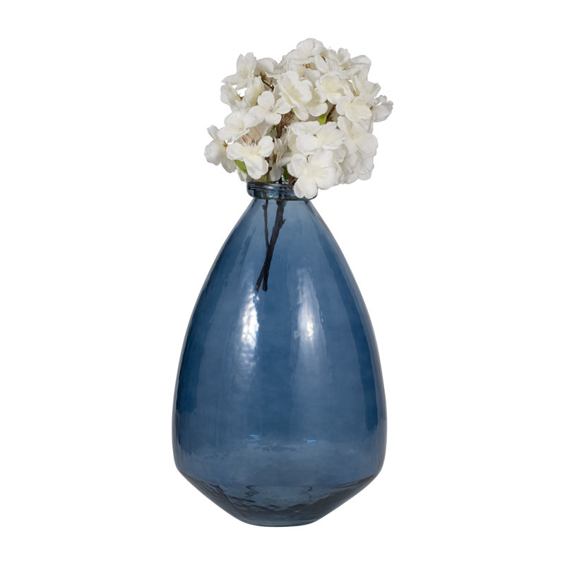 Dovecove Glass Blue Solid Round Balloon Vase & Reviews | Wayfair
