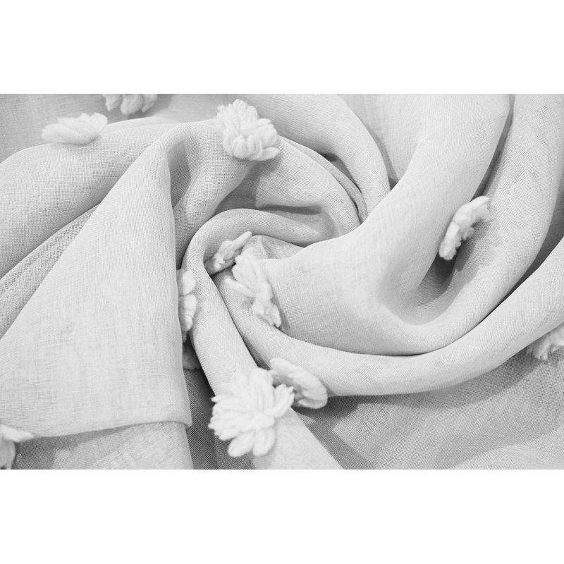 Latitude Run® 84" White Round Puff Window Curtain Panels | Wayfair