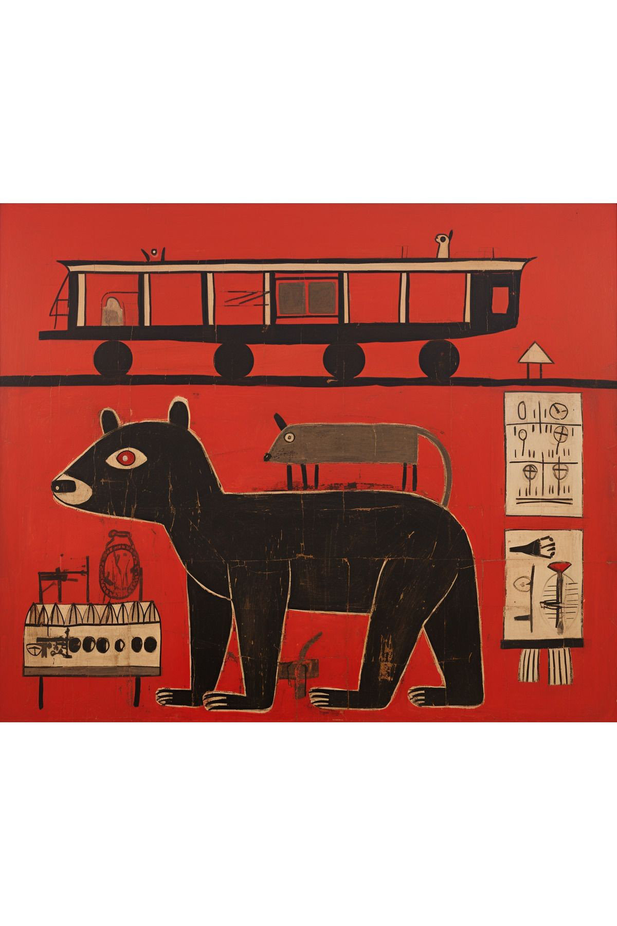 Orren Ellis Washable Dido Collection Black Train Animal Patterned ...