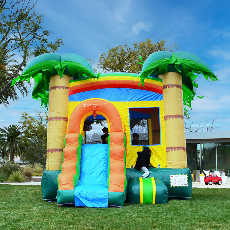 HeroKiddo Tropical Breeze Commercial Grade Bounce House with Slide ...