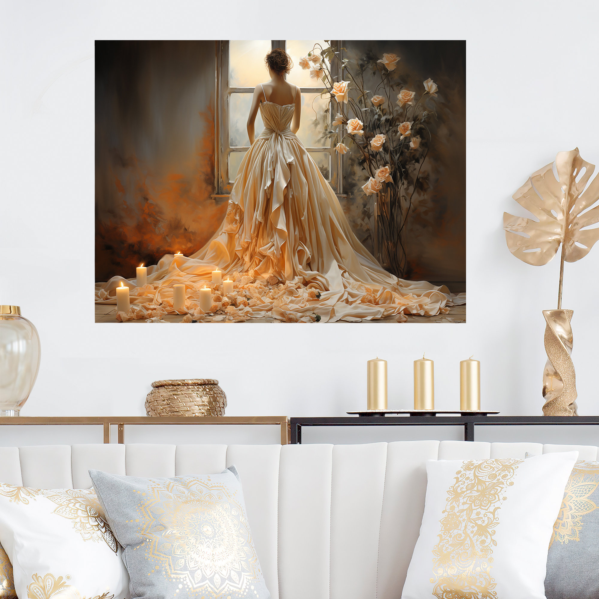 House of Hampton® Elegant French Couture Ballgown - Dior Metal Wall Art ...