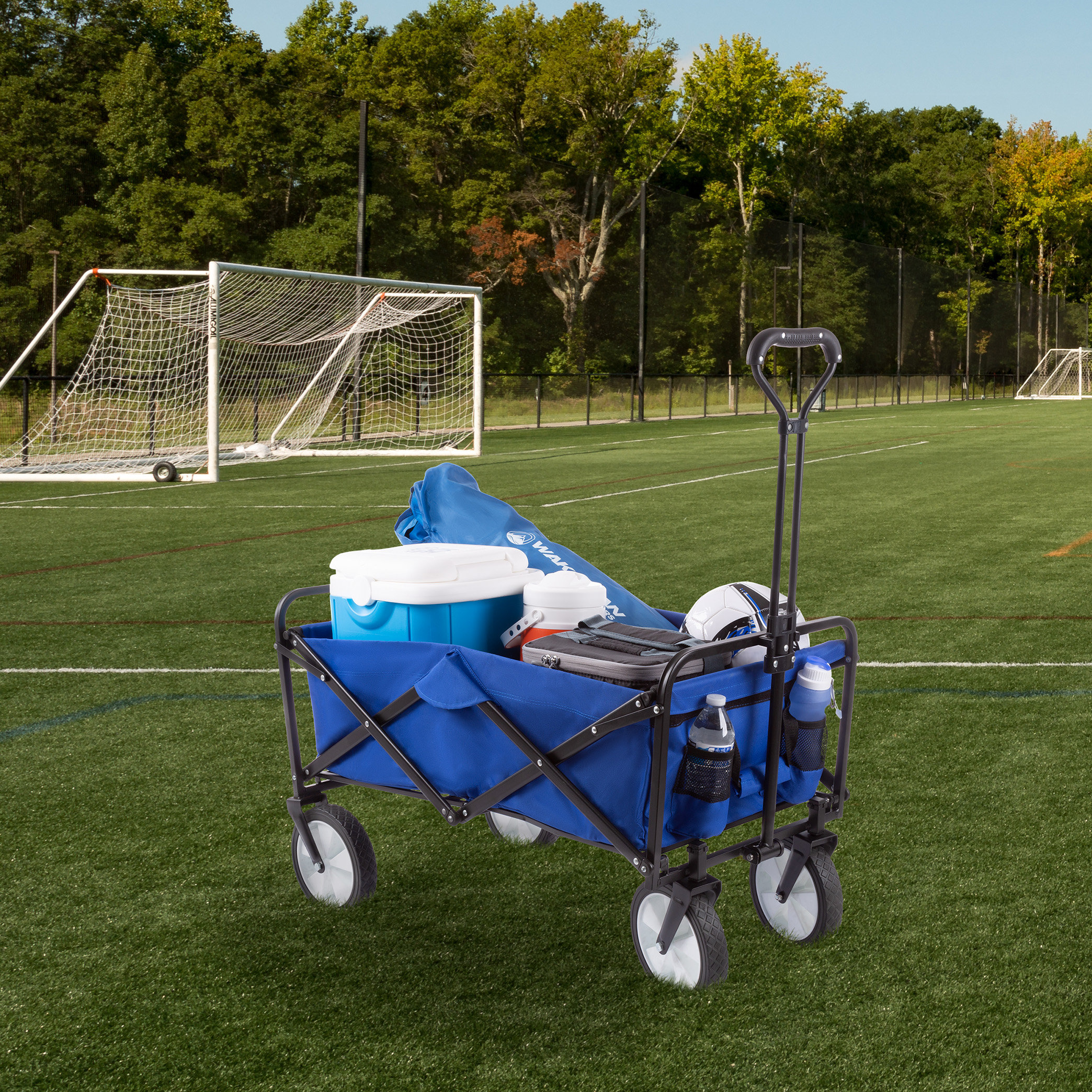 Pure Garden Folding Utility Cart with Telescoping Handle Heavy-Duty ...