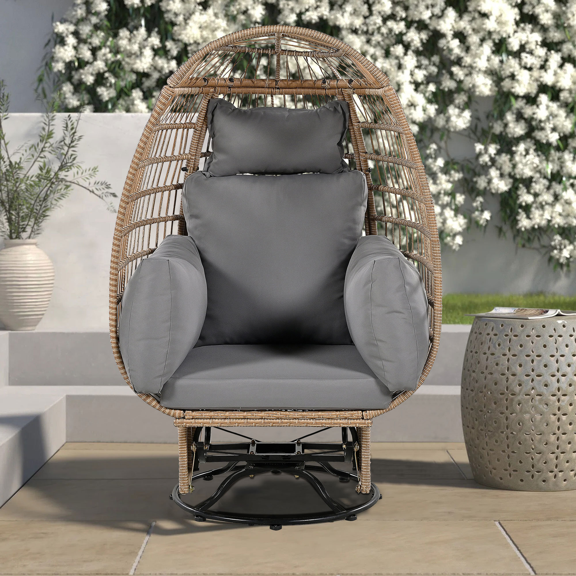 Bungalow Rose Dewhitt Swivel Patio Chair with Cushions - Wayfair Canada