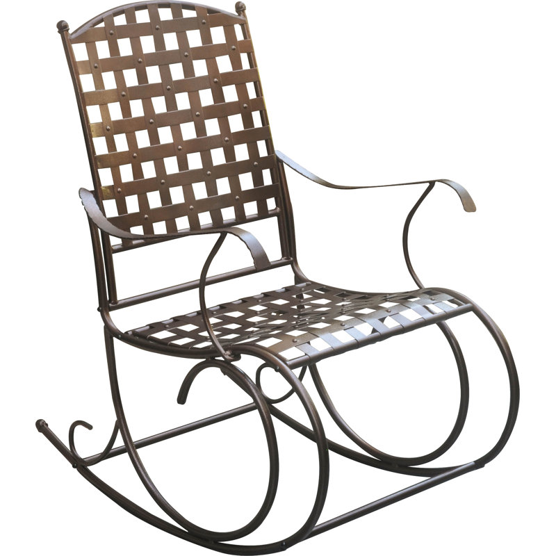 Lark Manor™ Arifa Nailhead Iron Patio Rocking Chair "& Reviews" | Wayfair