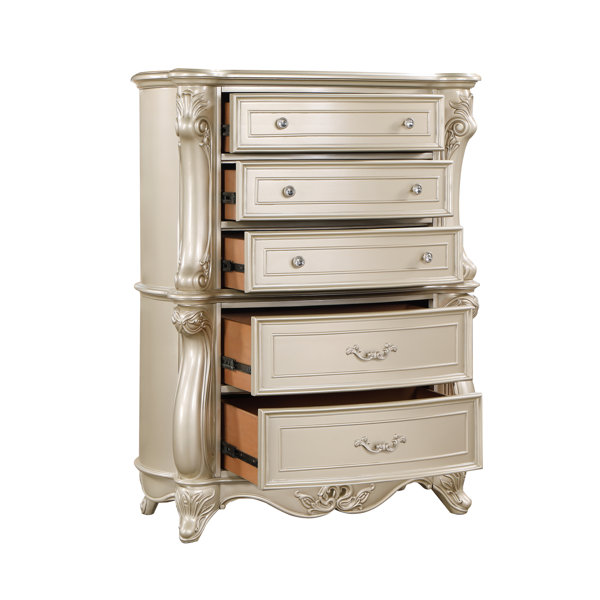 Royal Classics Monique 5-Drawer Solid Wood Chest & Reviews | Wayfair