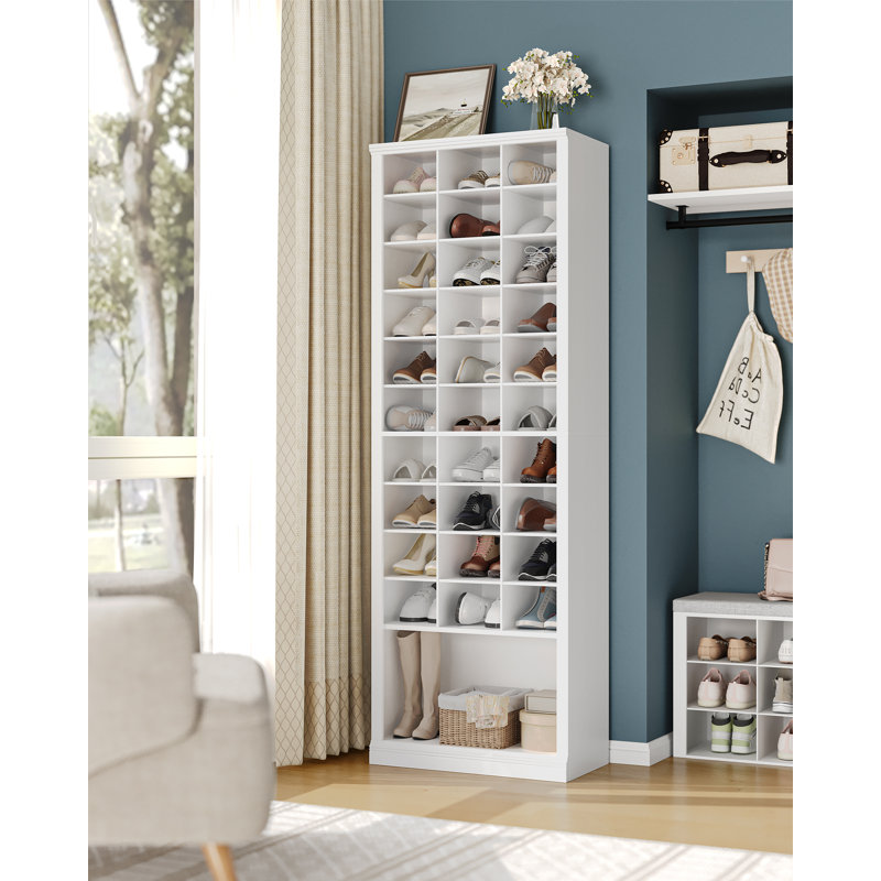 Gracie Oaks 11-Tier Shoe Storage Cabinet, Free Standing Closet ...