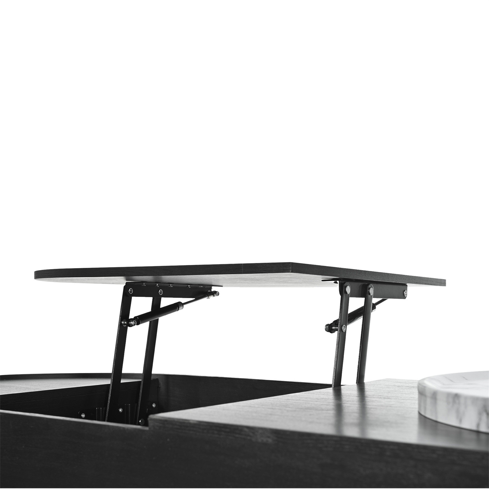 Ivy Bronx 47.2''Lift Top Coffee Table With 360-Degree Marble-Patterned ...