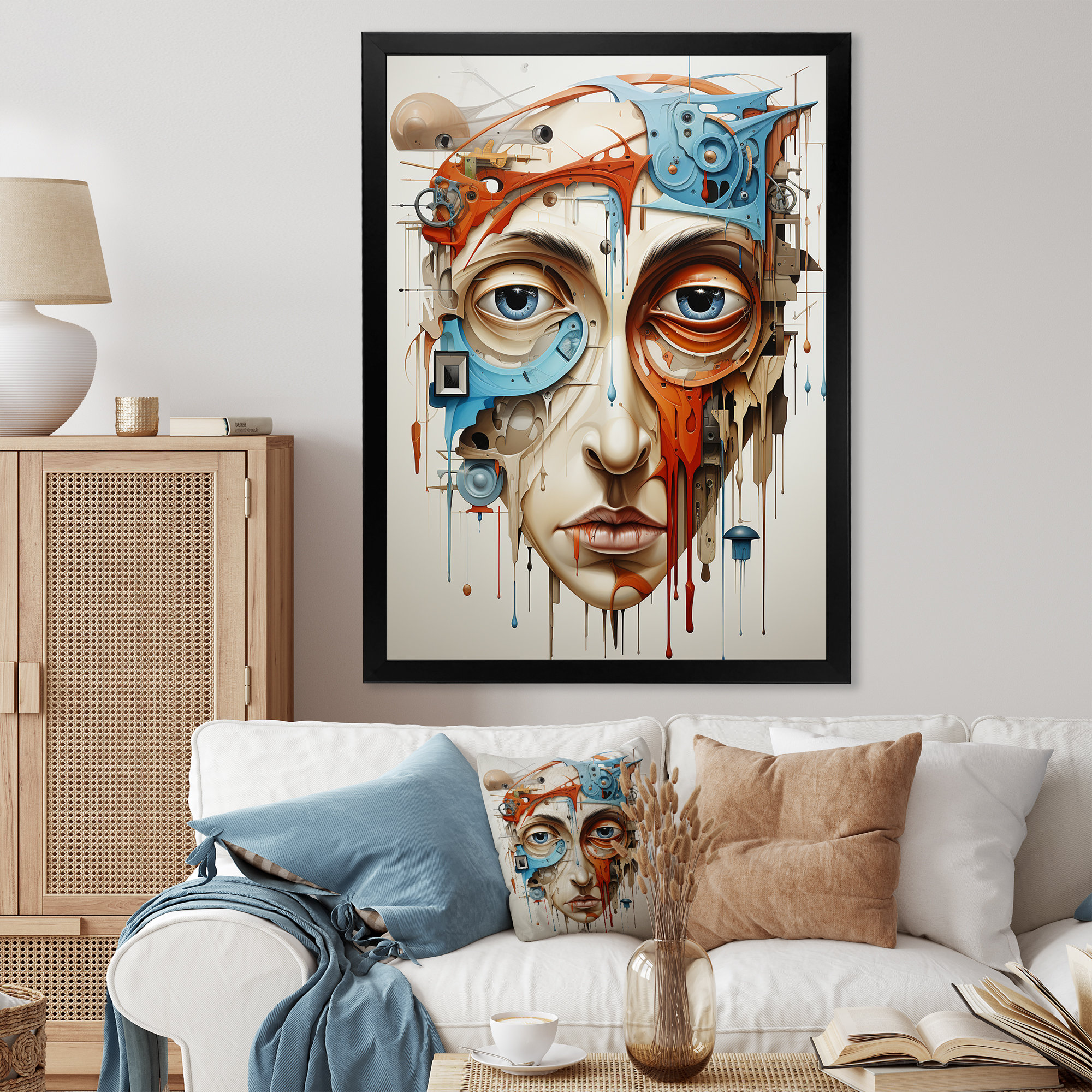 Trinx Surrealism Metamorphic Portrait I - Abstract Canvas Wall Art ...