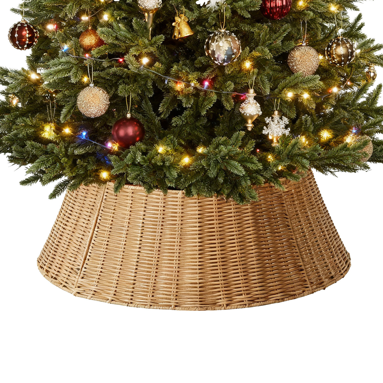 Smugdesk.com Christmas Tree Collar, Holiday Woven Tree Skirt Accessory ...