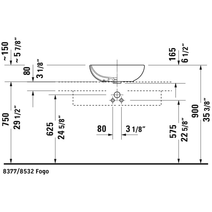Duravit Foster Ceramic Oval Vessel Bathroom Sink with Overflow ...