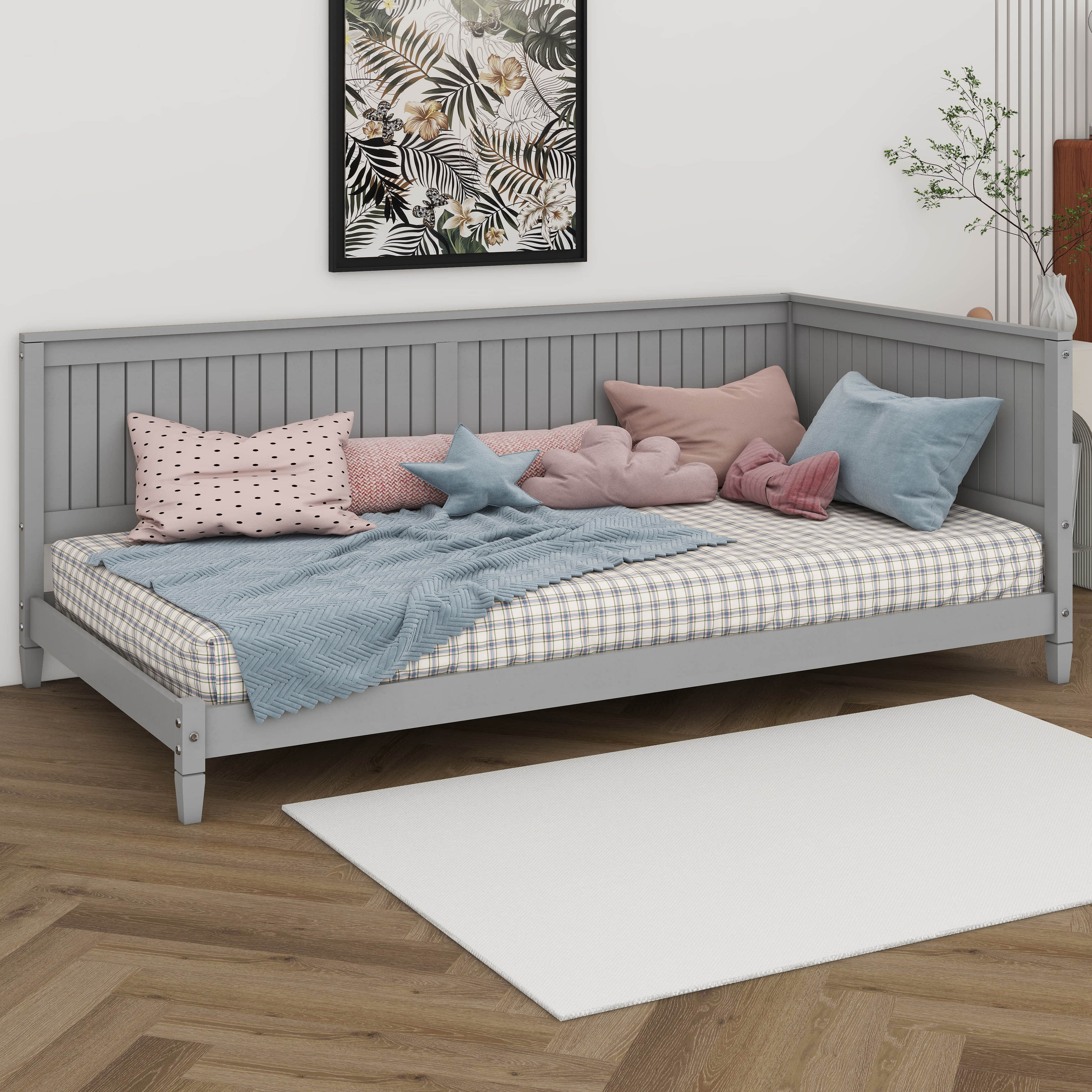 Latitude Run® Wooden Wood Daybed/Sofa Bed, Modern Corner Bed With Wood ...