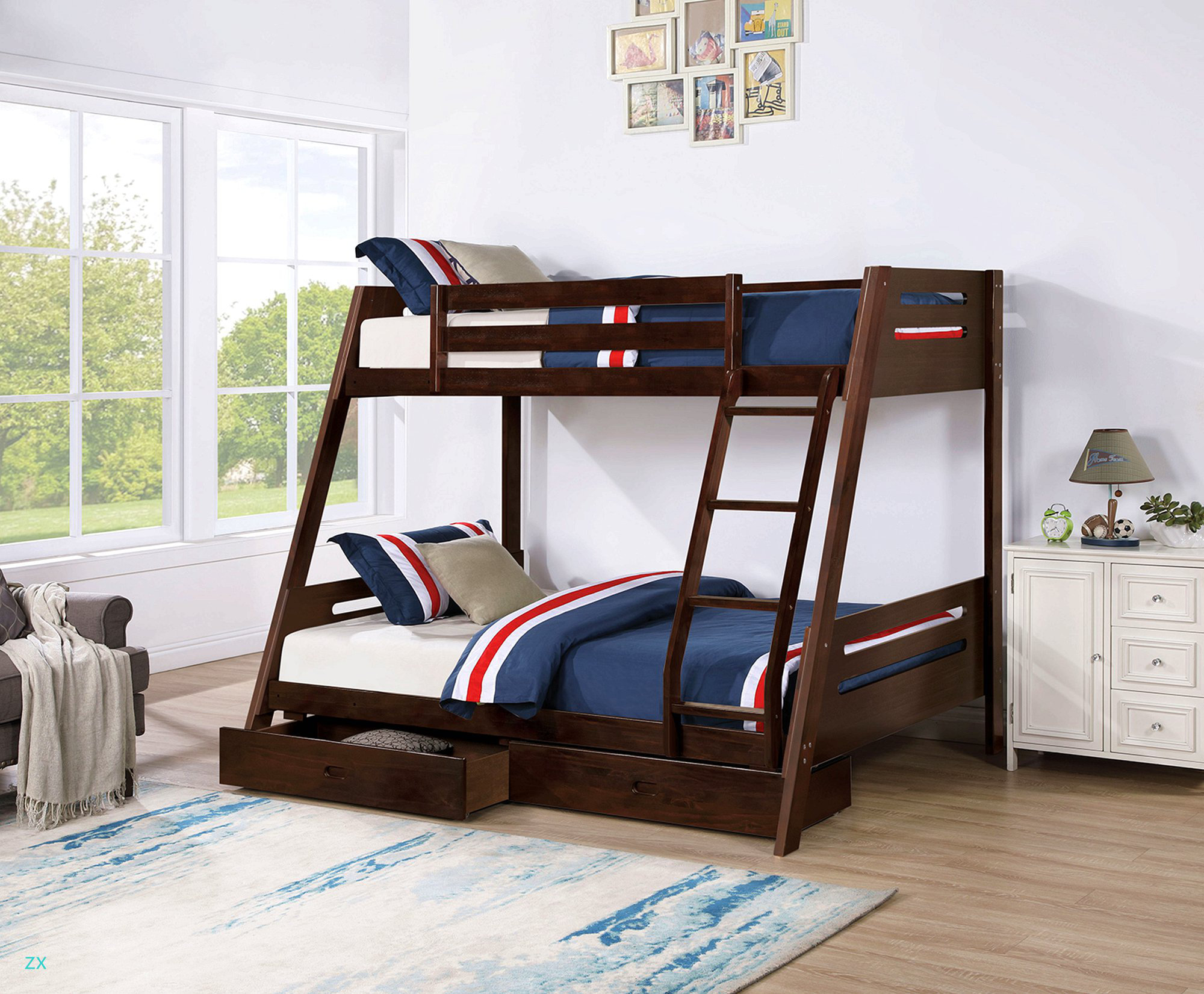 Harriet Bee Transitional Bunk Bed Finishing And Underbed Drawers Angled ...