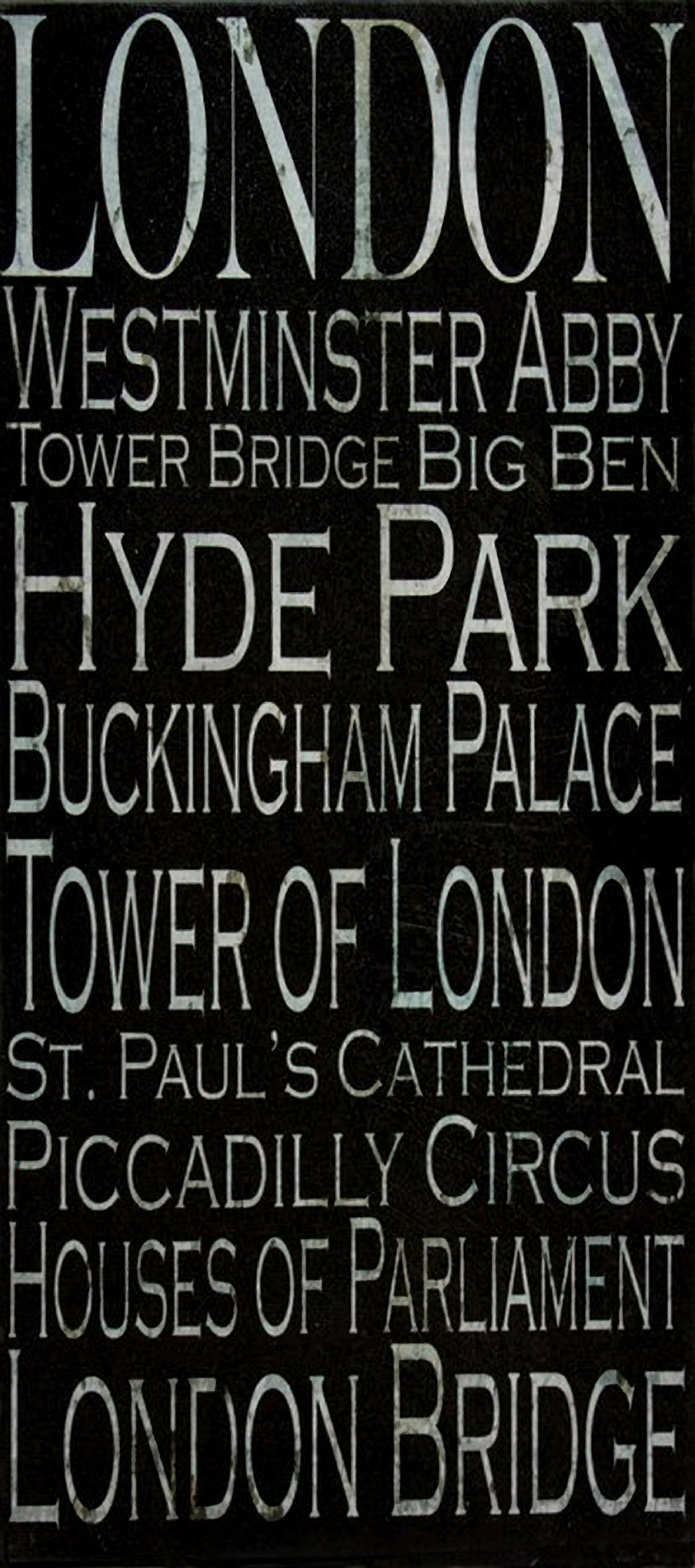 Buy Art For Less 'London Typography Landmarks' Textual Art on Wrapped ...