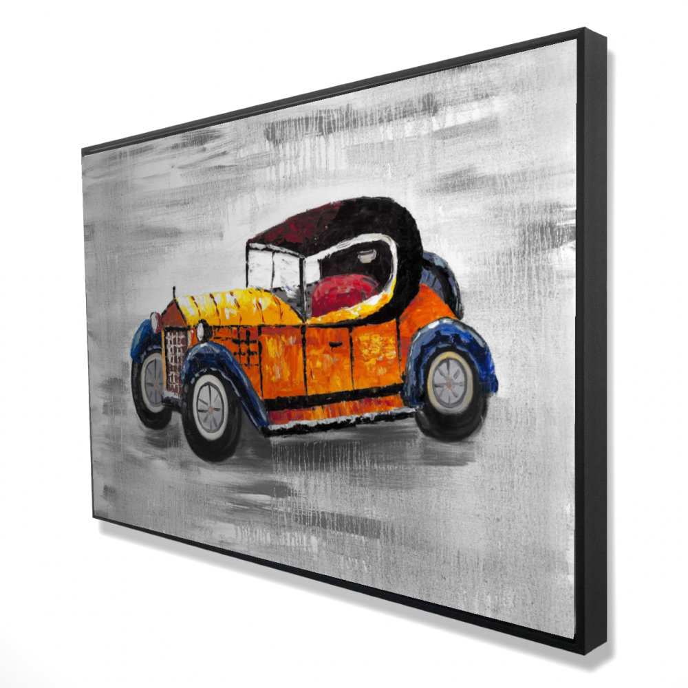 Wildon Home® " Yellow Vintage Car Toy " on Canvas | Wayfair