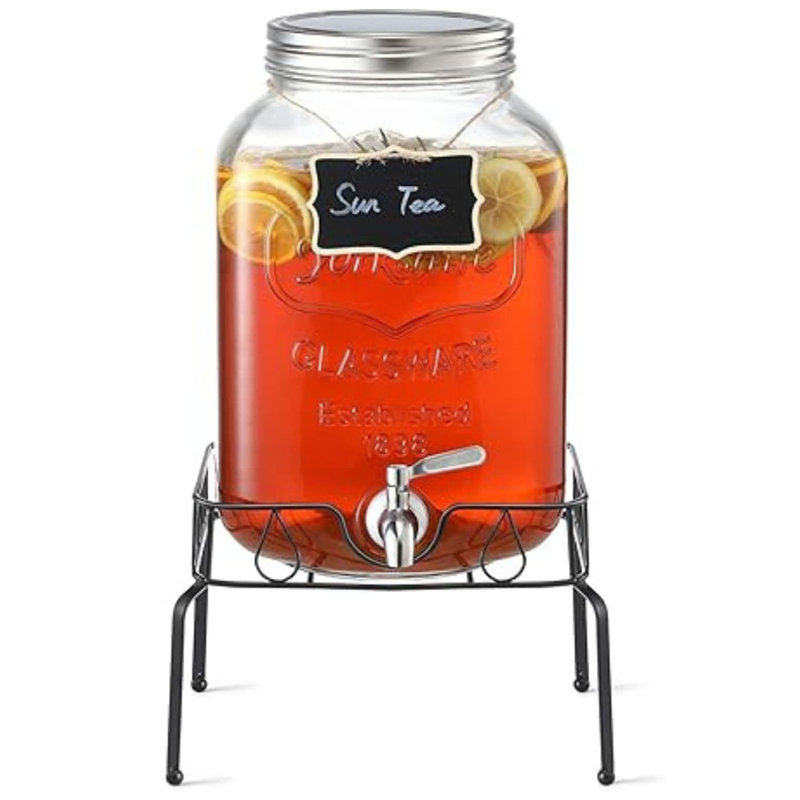 Prep & Savour 2 Gallon Glass Beverage Dispenser with Stand | Wayfair