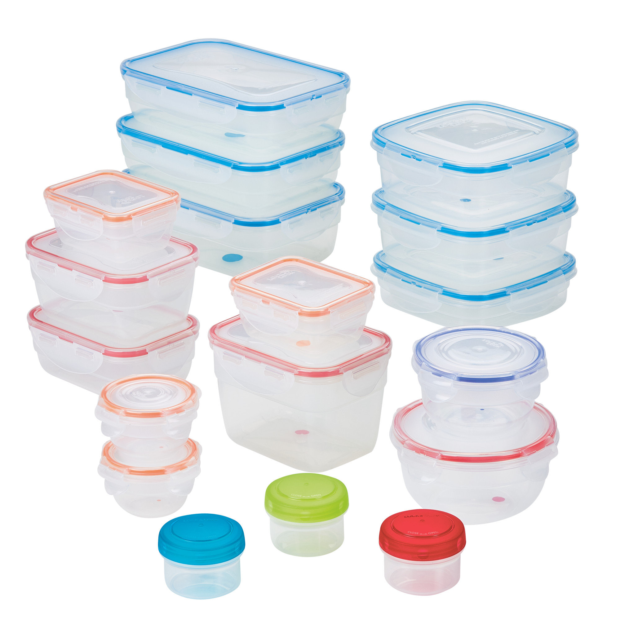 LocknLock Color Mates™ Assorted 18 Container Food Storage Container Set ...