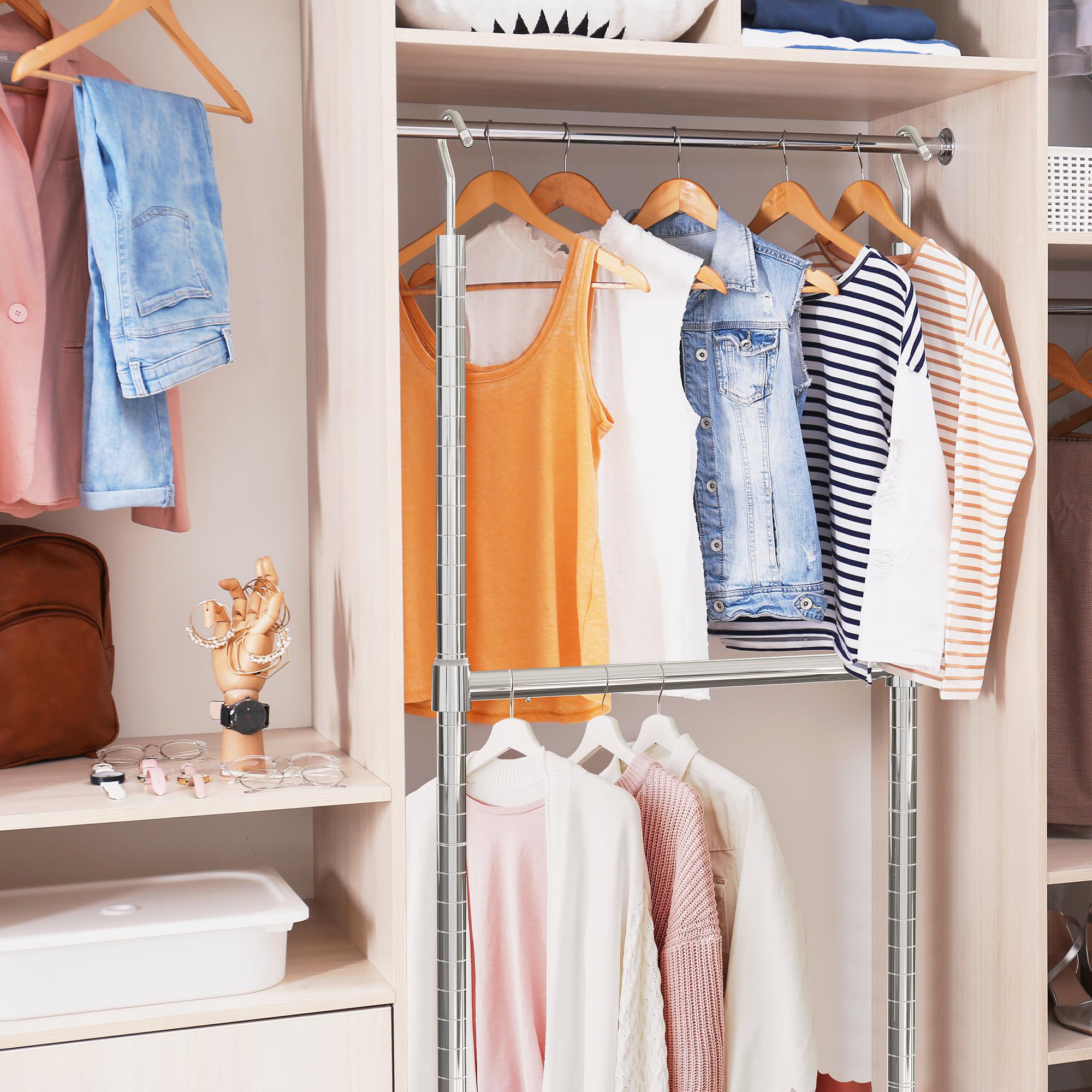 Rebrilliant Adjustable Coat Rod, Chrome, 35.5" L X 30.5" W, 1 Pack ...