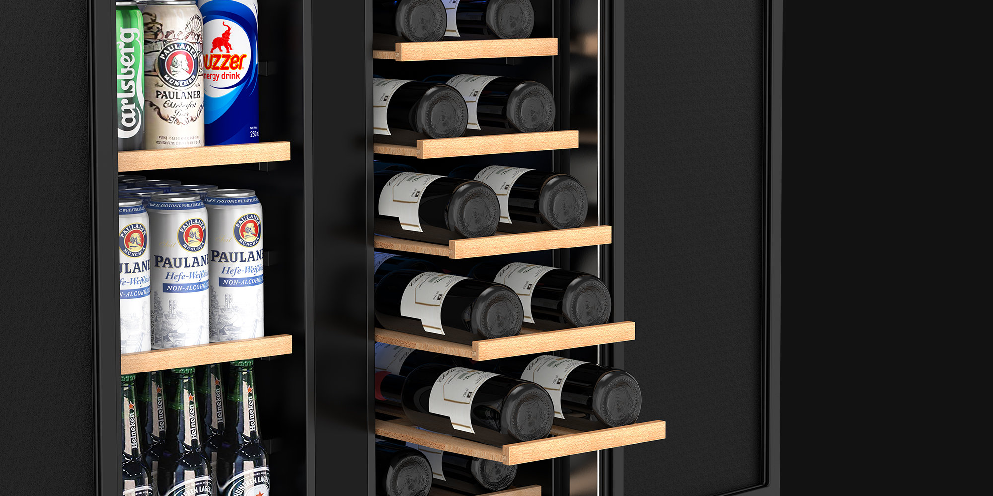 Domccy® Dual Zone Wine Cooler Beverage Refrigerator, 24 inch Wine ...